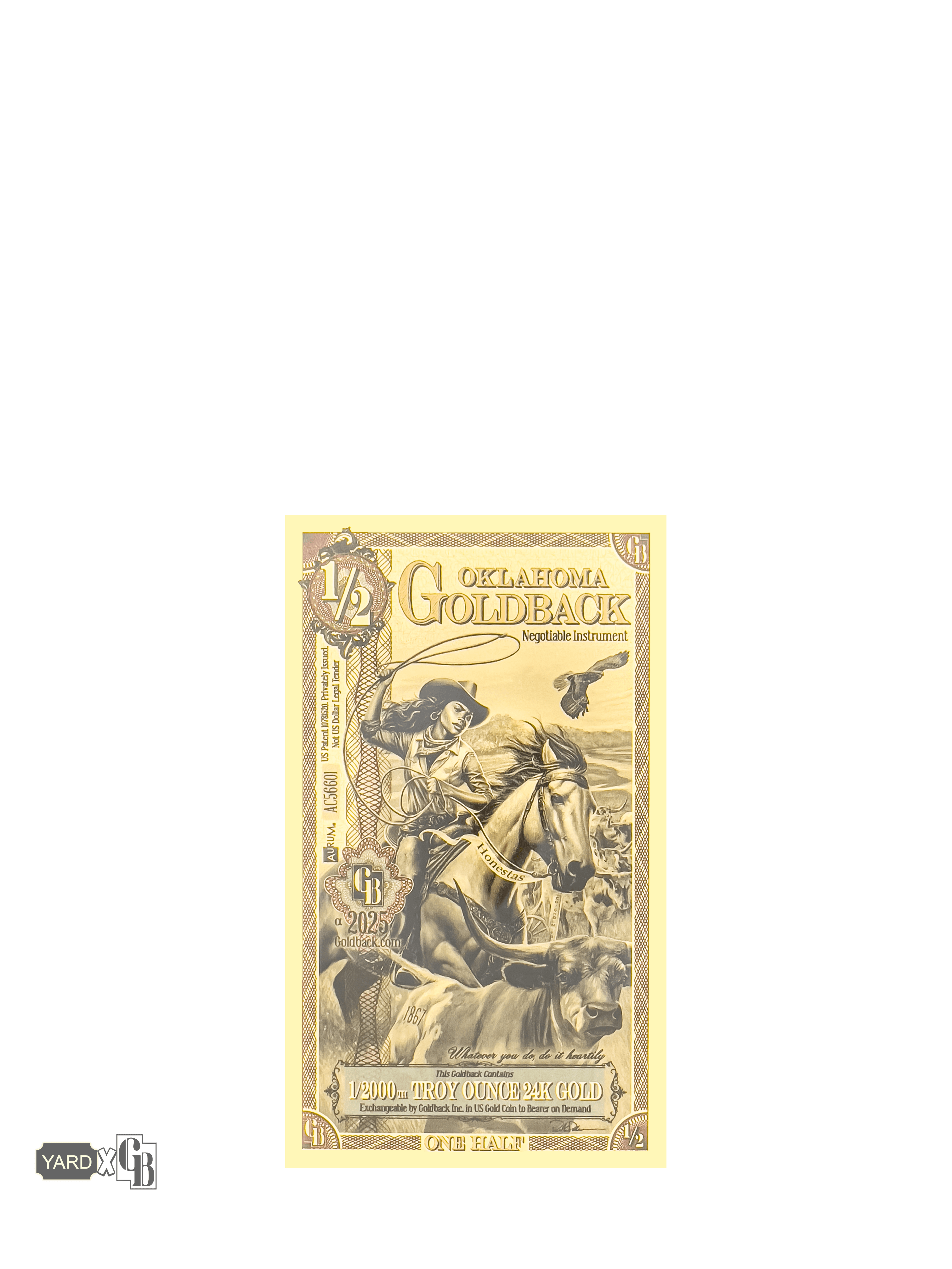 1/2 Oklahoma Goldback - Alpha Edition (α) | Aurum Gold Foil Note (24k ...
